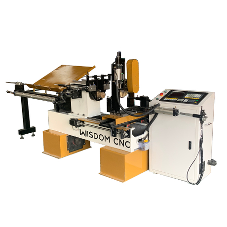 Heavy Auto Feeding Small CNC Wood Lathe Machine with Polisher --Wisdom CNC